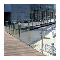 China AS glass fence house wire fence deck railing stainless post railing with tempered glass for sale