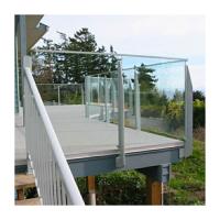 China AS glass fence house wire fence deck railing stainless post railing with tempered glass for sale