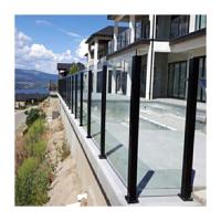 China AS glass fence house wire fence deck railing stainless post railing with tempered glass for sale
