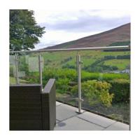 China AS glass fence house wire fence deck railing stainless post railing with tempered glass for sale
