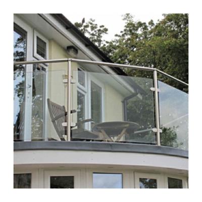 China Safety glass balustrade black stainless post deck balusters balcony railing manufacturers for sale