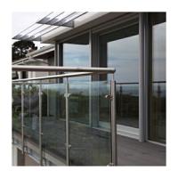 China Safety glass balustrade black stainless post deck balusters balcony railing manufacturers for sale
