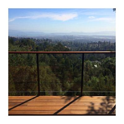 China SGP glass banister house fencing for deck railing steel railing design with glass for sale