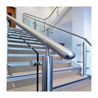 China SGP glass fence composite stair railing stainless steel glass balustrade channel for sale