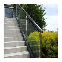 China Laminated glass banister decorative metal porch railing frosted glass deck railing for sale