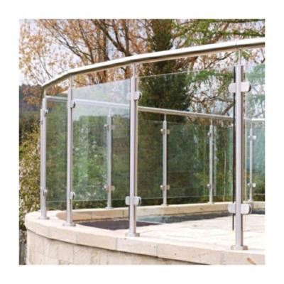 China Laminated glass railings fascia mounted deck railing steel railing with glass designs for balcony for sale