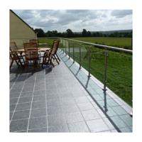 China Laminated glass railings fascia mounted deck railing steel railing with glass designs for balcony for sale