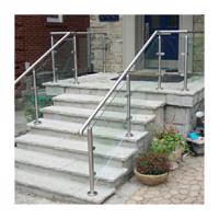 China Double laye glass fencing white house black porch railing smoked glass deck railing for sale
