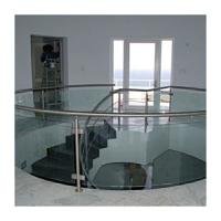 China Led designed glass balusters restaurant patio fence 12mm thick glass stainless steel wire railing for sale