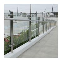 China EN12543 glass balustrades white stainless post porch railing diy glass railing kit for sale