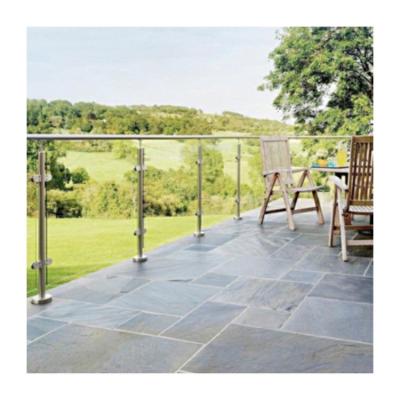 China Led designed glass fencing modern steel balcony railings garden balustrade for sale