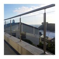 China SGCC glass banister roof parapet railing tinted glass railing for sale