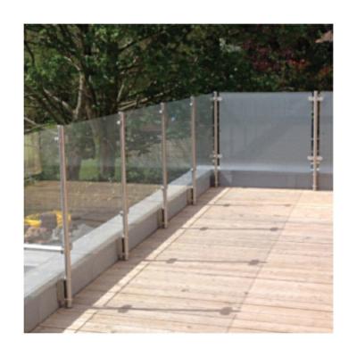 China Safety glass railing 42 inch metal deck balusters outdoor glass panel railings for sale
