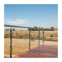 China Safety glass railing 42 inch metal deck balusters outdoor glass panel railings for sale