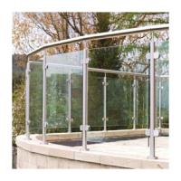 China Safety glass railing 42 inch metal deck balusters outdoor glass panel railings for sale