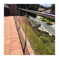 China Led designed glass banister roof terrace glass balustrade railing section for sale