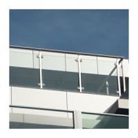 China Led designed glass banister roof terrace glass balustrade railing section for sale