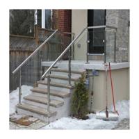 China Safety glass balustrade modern front porch railing cost of glass railing system for sale
