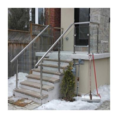 China Safety glass balustrade modern front porch railing cost of glass railing system for sale