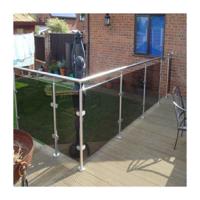 China Safety glass balustrade modern front porch railing cost of glass railing system for sale