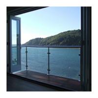 China Safety glass handrail grey decking with brown fence terrace railing for sale