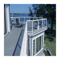 China Ultra white glass fence aluminium decking balustrade and metal staircase railing for sale