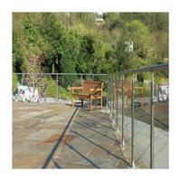 China Ultra white glass fence aluminium decking balustrade and metal staircase railing for sale
