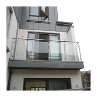 China Safety glass handrail metal balcony railings balustrade with wooden posts for sale