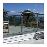 China 12mm glass balustrade stainless post porch railing white exterior glass railing cost per foot for sale