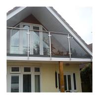 China Blue tinted glass fence frameless glass balcony railing essex glass balustrade for sale