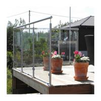 China AS NZS2208 glass banister black stainless post porch glass railing for sale