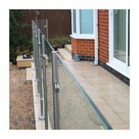 China AS NZS2208 glass banister black stainless post porch glass railing for sale