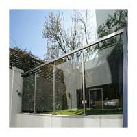 China Float glass guardrail iron railing for porch steps how much does glass railing cost for sale