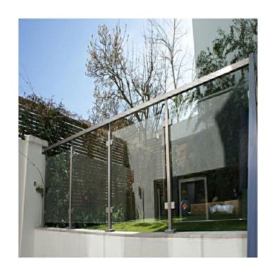 China Float glass guardrail iron railing for porch steps how much does glass railing cost for sale