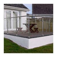 China Led designed glass fence surface mount deck balusters railings with glass for sale