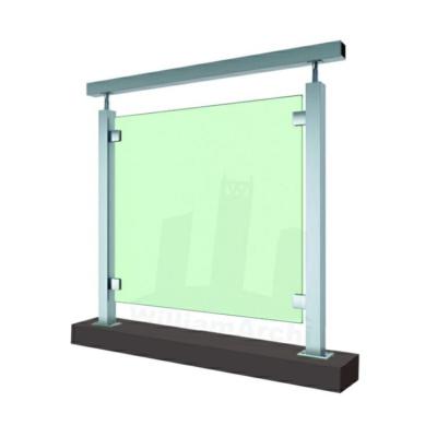 China Privacy Glass balustrade cost per metre railing metal fence for sale