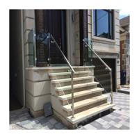 China EN12543 glass balustrade metal porch step handrails residential glass railing systems for sale