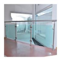 China Multilayer glass balustrade white patio railing balcony glass fencing for sale