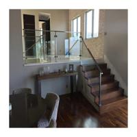 China Safety glass balustrades short patio fence clear glass stainless post railing for sale