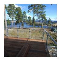 China Anti slip glass banister pressure treated deck railing balcony railing for sale