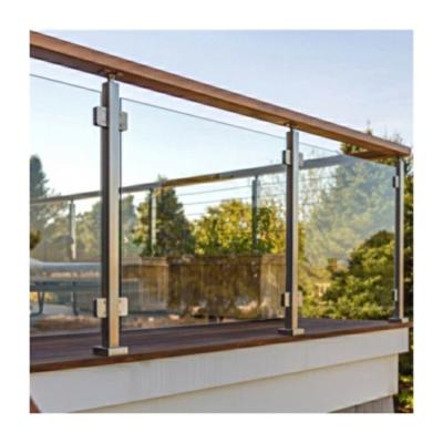 China AS NZS2208 glass railing dark brown vinyl deck railing stainless post glass railing price for sale