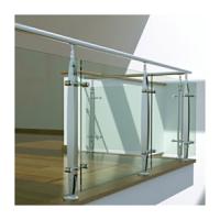 China AS NZS2208 glass railing dark brown vinyl deck railing stainless post glass railing price for sale