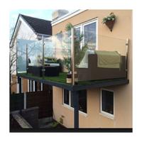China AS NZS2208 glass handrail frosted glass balcony railing backyard glass fence for sale