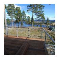China EN12543 glass balusters black horizontal deck railing stainless steel and glass balcony railings for sale
