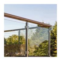 China Blue glass fencing horizontal cable deck railing panel railing for sale