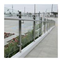 China Low iron glass balustrades wood spindle porch railing stainless post glass railing for sale