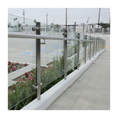 China Low iron glass balustrades wood spindle porch railing stainless post glass railing for sale