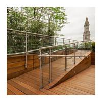 China Low iron glass balustrades wood spindle porch railing stainless post glass railing for sale