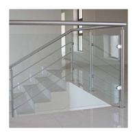 China Blue glass banister plastic patio fencing stainless steel cable railing for sale