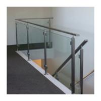 China Pvb laminated glass guardrail patio stairs with railing clear glass wood porch railing for sale
